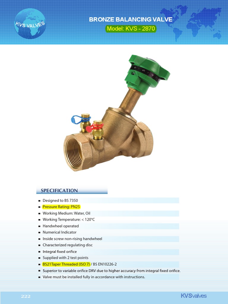 2870-Bronze Balancing Valve | PDF