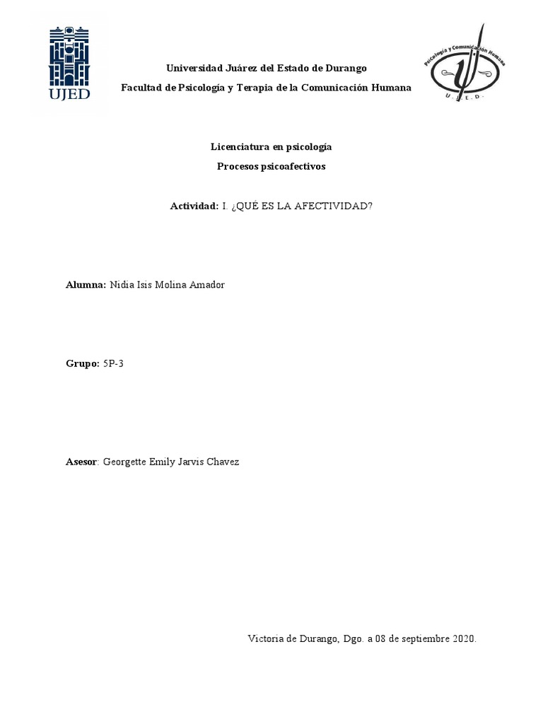 I. Qué Es La Afectividad | PDF | Las emociones | Sicología