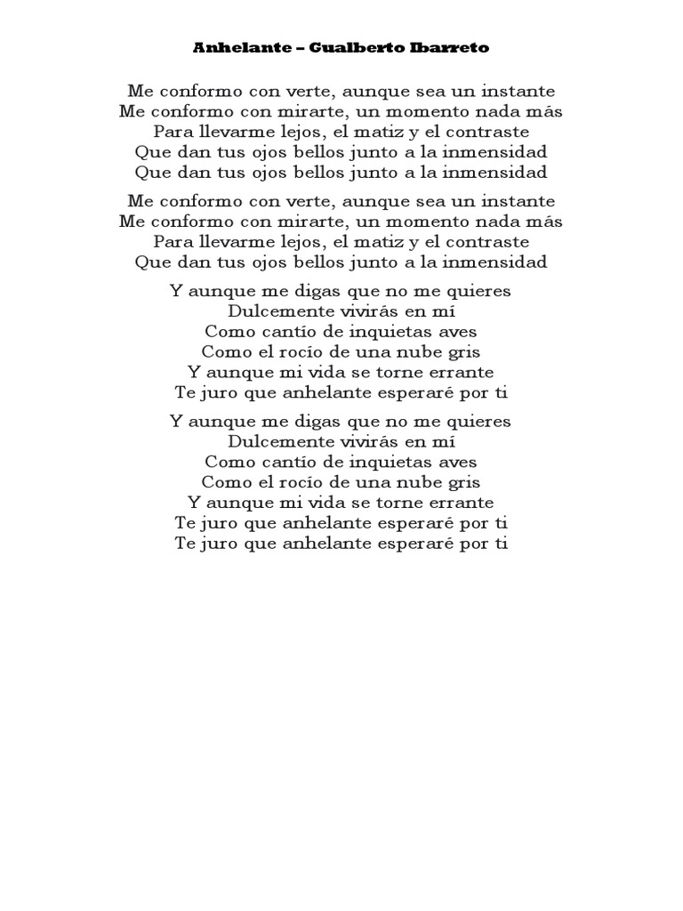 Anhelante - Gualberto Ibarreto | PDF