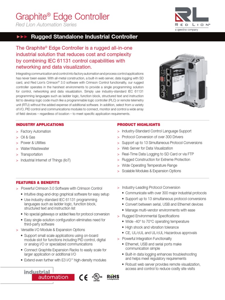 Graphite Edge Controller Data Sheet - 0 | PDF | Programmable Logic ...
