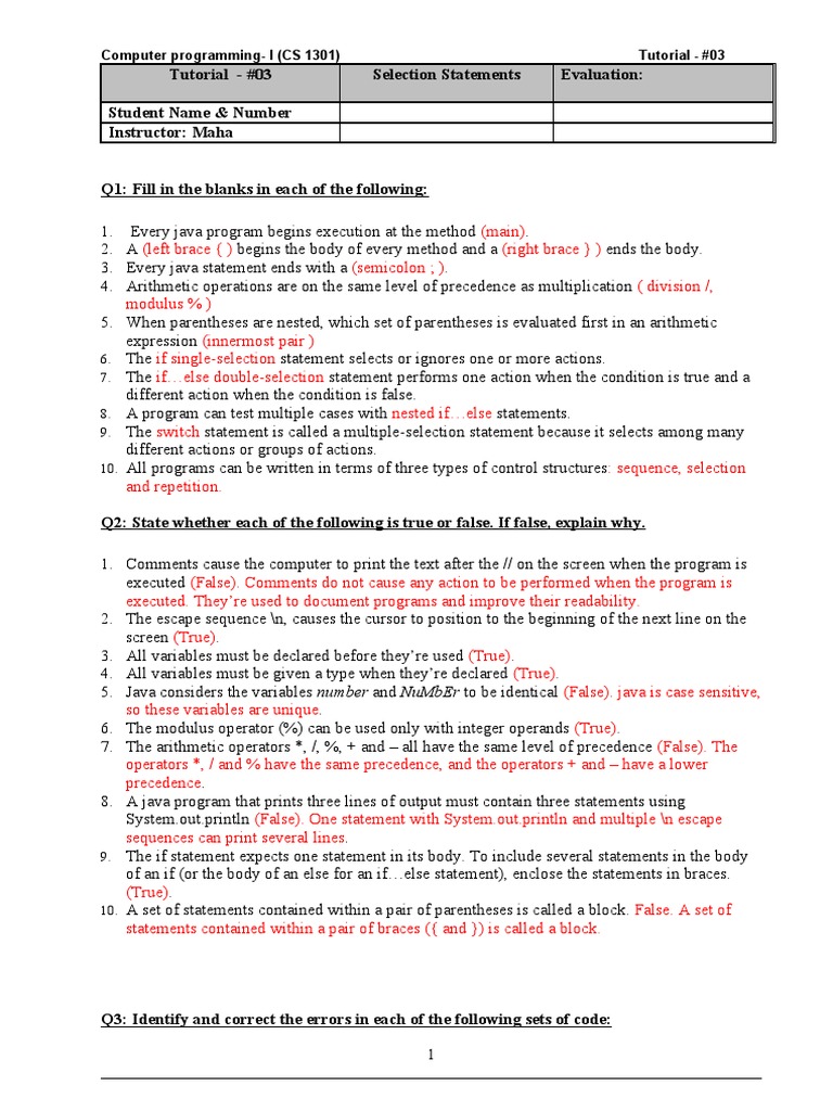 Programming For Beginners Java Tutorial#3 - Solution | PDF | Integer ...