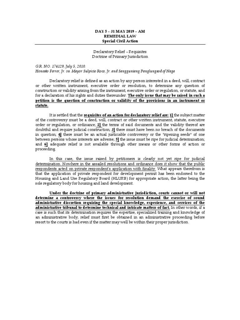 G.R. NO. 174129, July 5, 2010. Honesto Ferrer, Jr. vs. Mayor Sulpicio ...