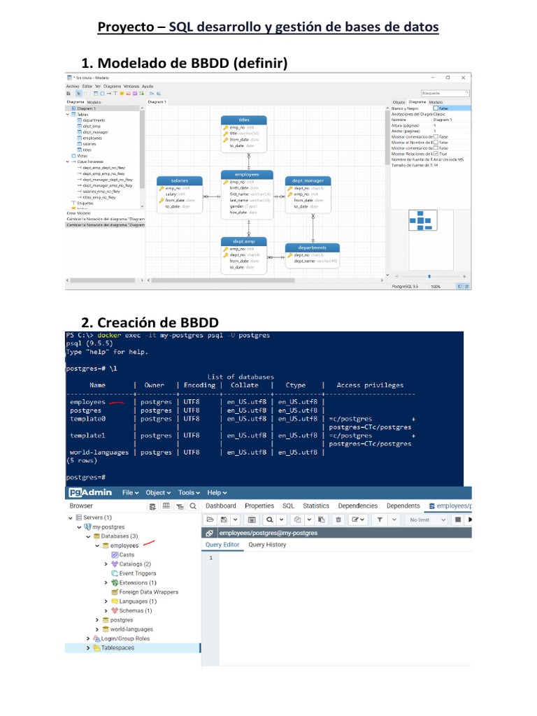 Proyecto - SQL Desarrollo y Gestión de Bases de Datos | Descargar gratis PDF | SQL | Bases de datos