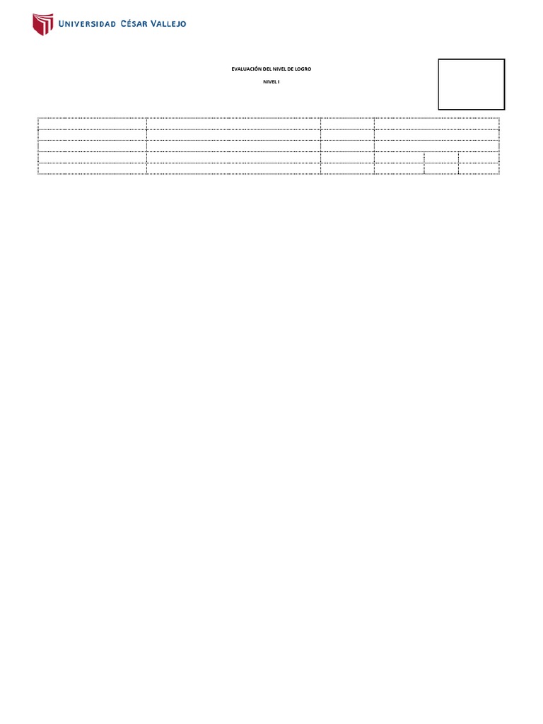 Pruebas de Nivel de Logro I - IV CICLO Examen | PDF