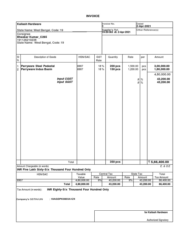 Sample Invoice & Daybook From Tally | PDF | Invoice | Business