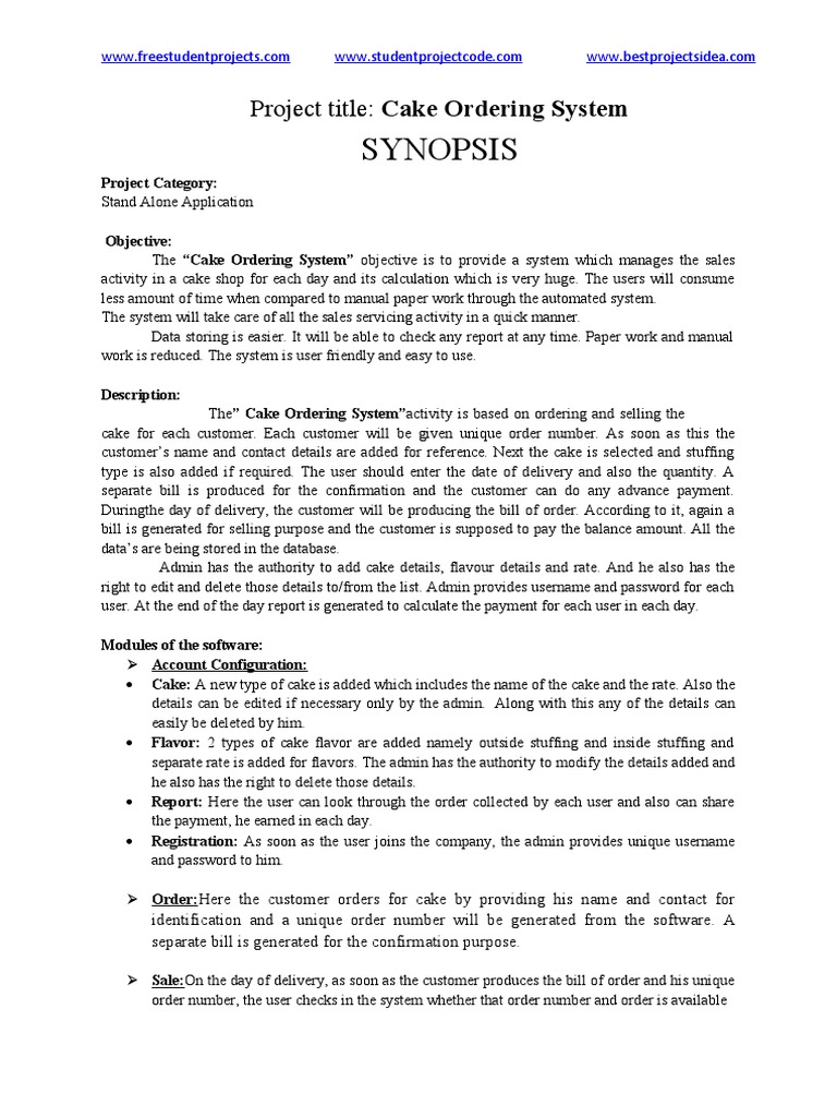 Cake Ordering System | PDF | User (Computing) | Graphical User Interfaces