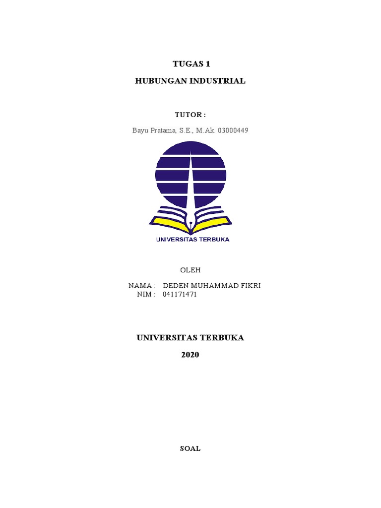 Tugas 1 Hubungan Industrial | PDF | Karier & Perkembangan