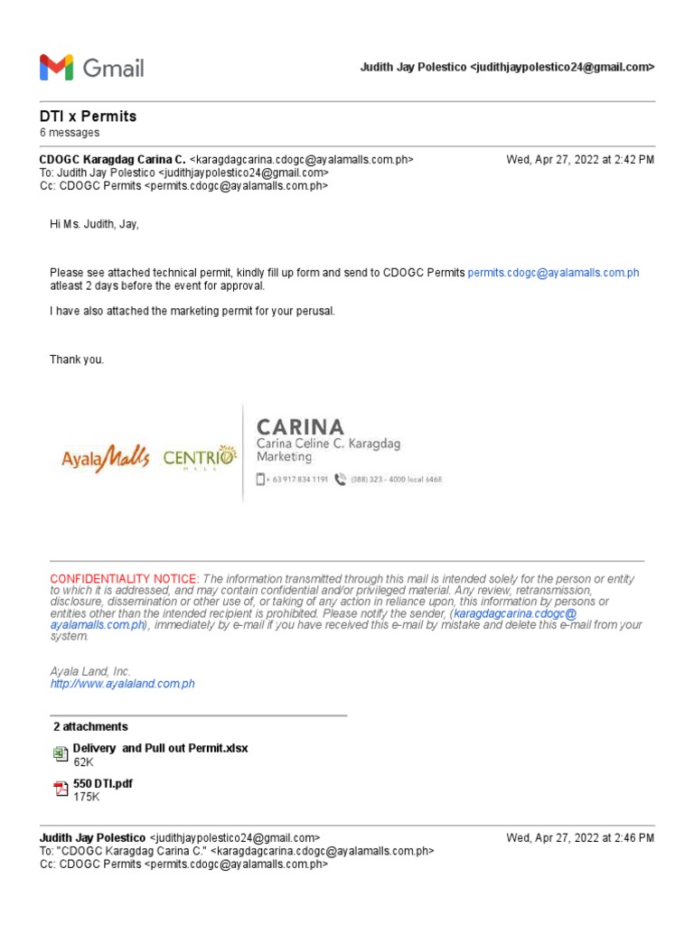 DTI X Permits: 6 Messages | PDF | Communication | Internet