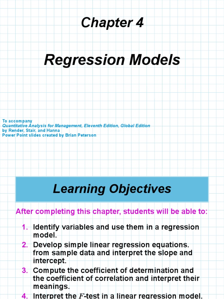 RSH - Qam11 - ch04 GE Regression Models | PDF | Errors And Residuals | Regression Analysis
