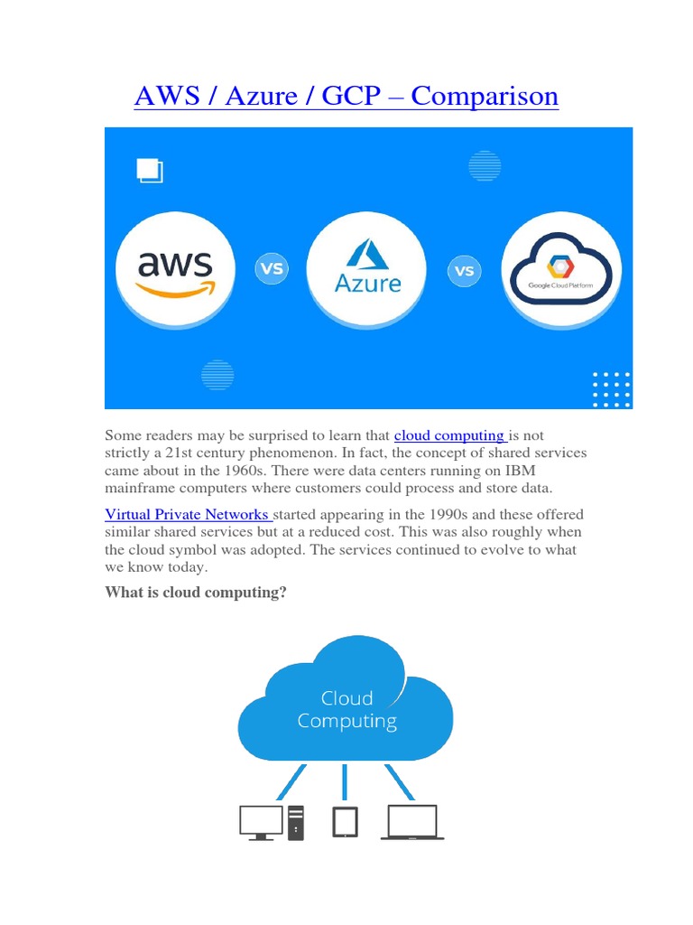 AWS / Azure / GCP - Comparison | PDF