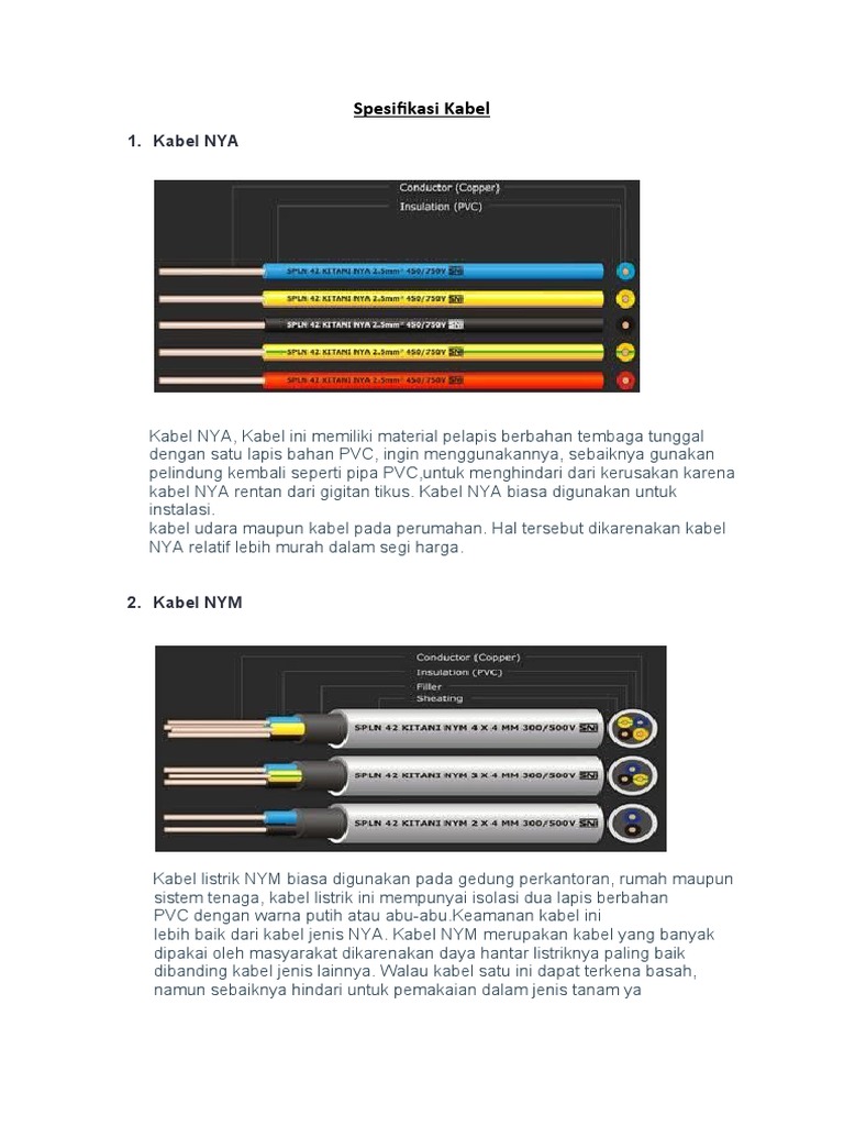 Spesifikasi Data Kabel | PDF