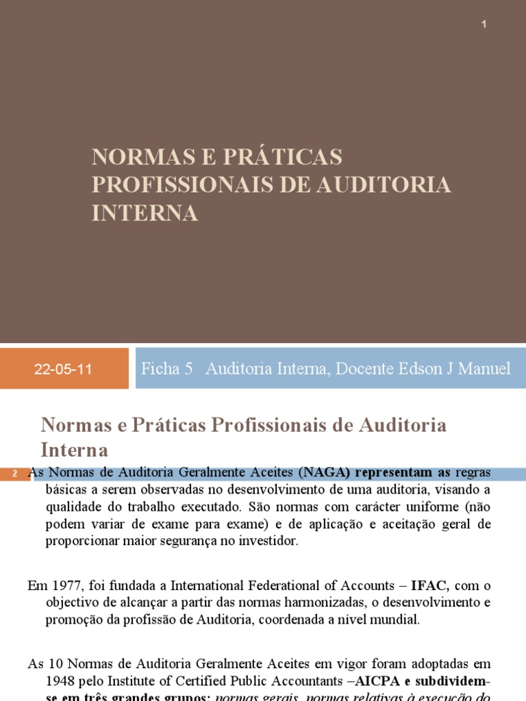 Normas e Práticas Profissionais de Auditoria Interna.-Isgecof | PDF ...