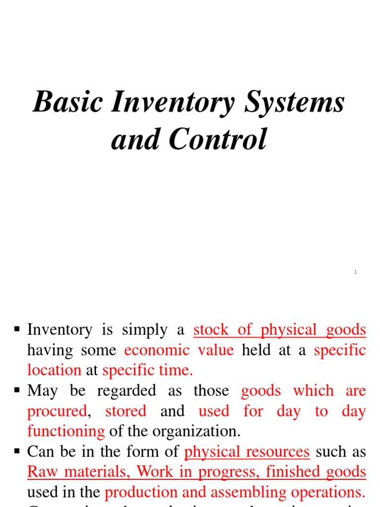 Chapter 5 Inventory Control | PDF | Inventory | Business