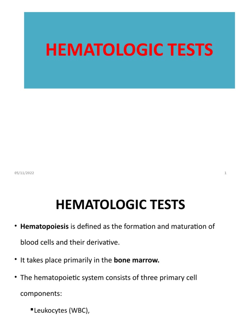 Hematologic Test Therapy | PDF | White Blood Cell | Anemia