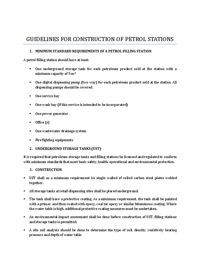 Petrol Station Guidelines | PDF | Filling Station | Energy And Resource