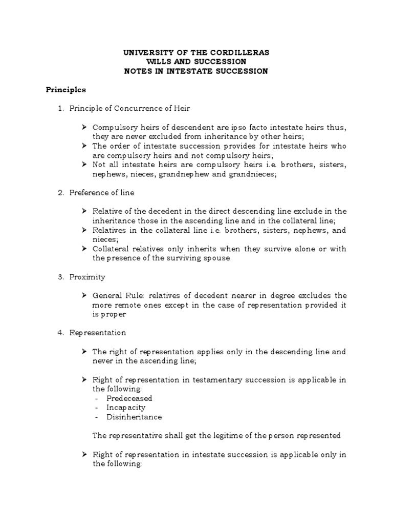 Intestate Succession Principles Explained | PDF | Intestacy | Inheritance