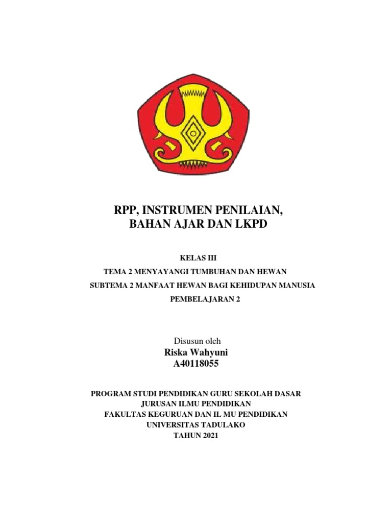 RPP, Instrumen Penilaian, Bahan Ajar Dan LKPD: Riska Wahyuni A40118055 | PDF | Sains & Matematika