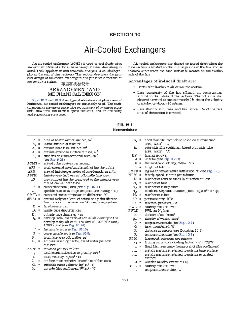 Air-Cooled Exchanger Design and Sizing | PDF