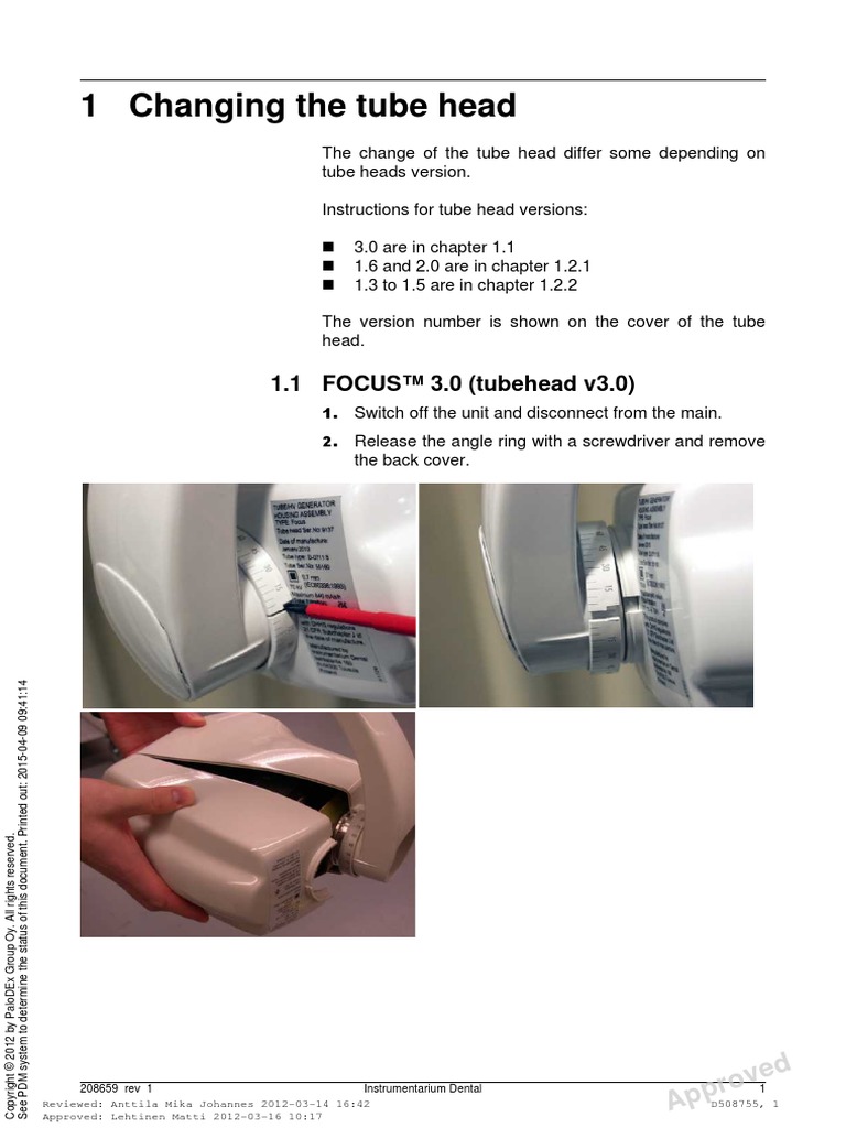 Instrumentarium Dental Focus X-Ray Unit - Changing Tube Head ...