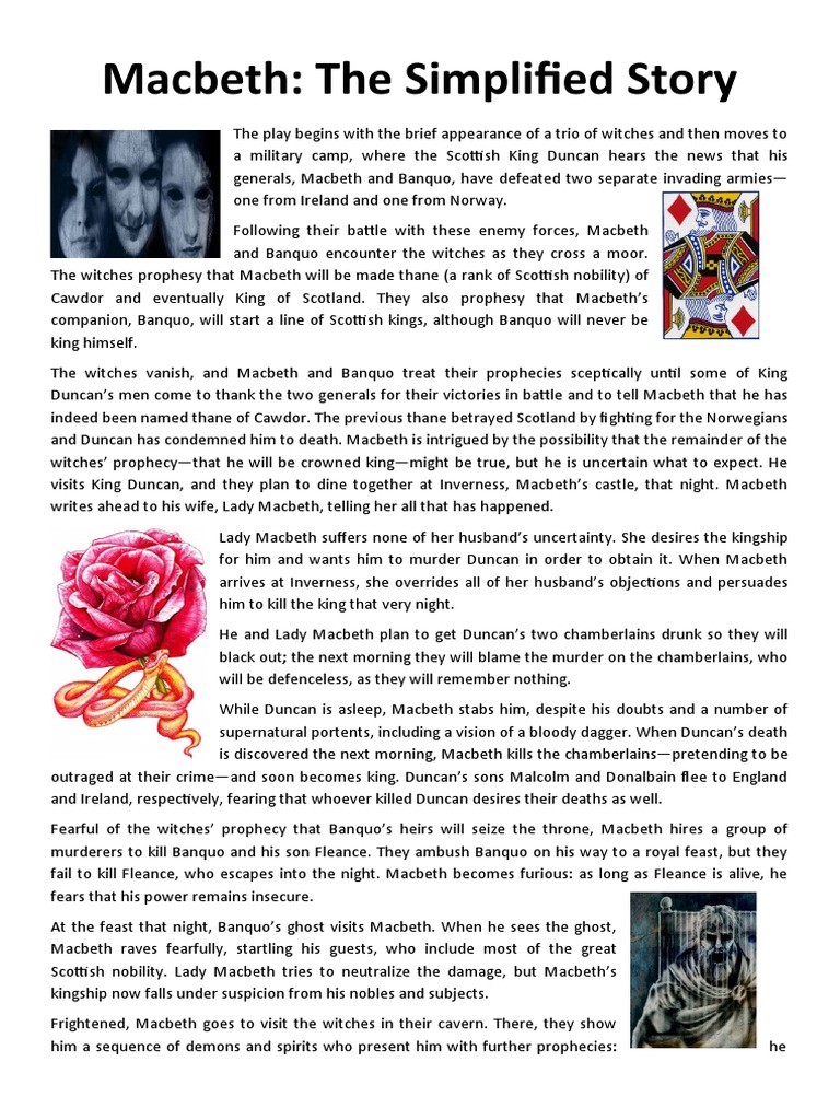 Macbeth - The Simplified Story | PDF | Macbeth | Shakespearean Tragedies