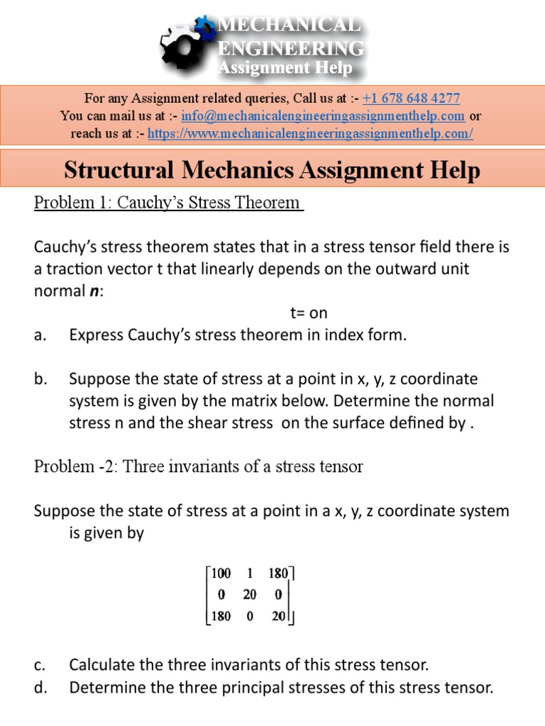 Structural Mechanics Assignment Help | PDF | Stress (Mechanics) | Eigenvalues And Eigenvectors