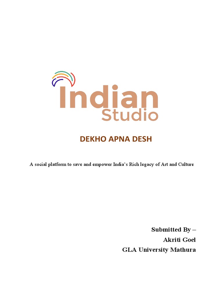 Dekho Apna Desh: Submitted by - Akriti Goel GLA University Mathura ...