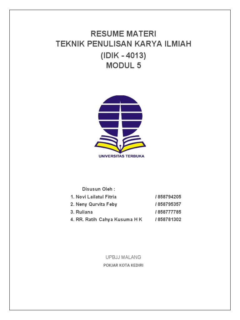 Kelompok 5 (Resume Modul 5) Karya Ilmiah | PDF