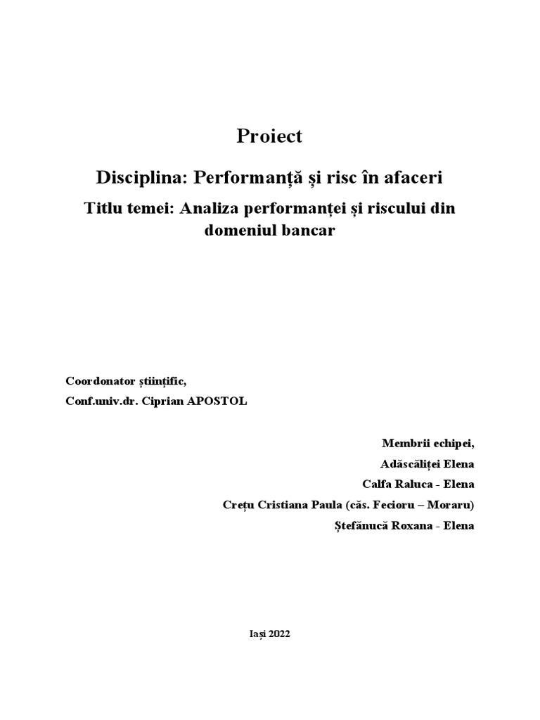 Proiect Performantă Aproape Final | PDF