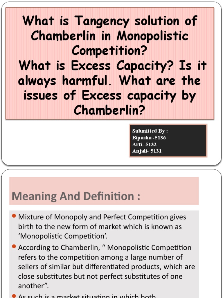 Tangency solution of Chamberlin in Monopolistic Competition | PDF ...