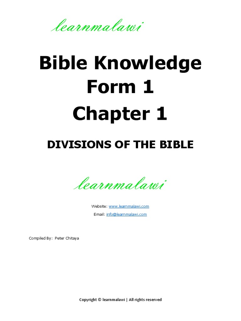 1 Divisions of The Bible | PDF | Bible | Old Testament