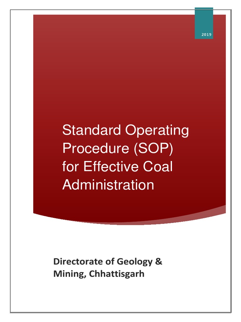 Standard Operating Procedure (SOP) For Effective Coal Administration ...