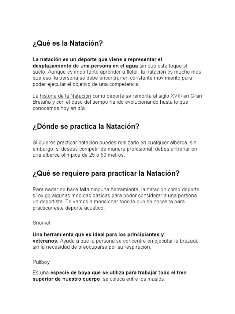 Reglas de La Natación | PDF | Nadando | Recreación