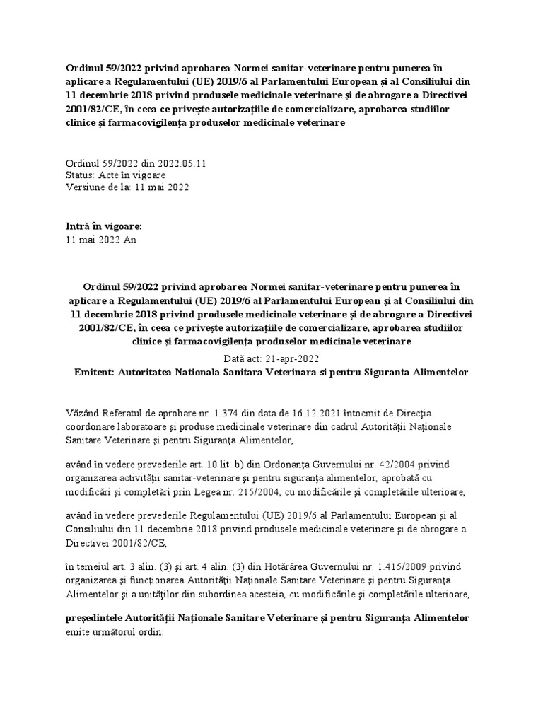 Sintact Ordinul 59 2022 | PDF