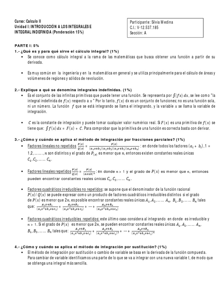 Introducción a Integrales en Cálculo II | PDF | Integral | Análisis ...