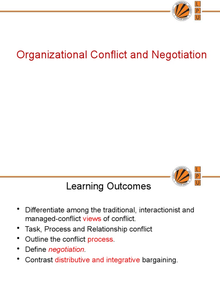 Organizational Conflict and Negotiation | PDF | Negotiation ...