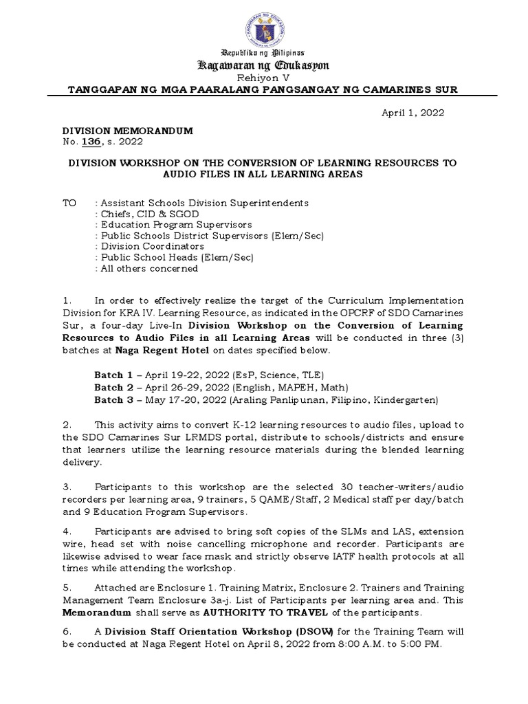 Approved Memo Conversion 2022 | PDF