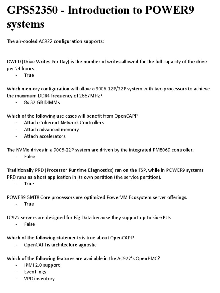 GPS52350 - Introduction To POWER9 Systems | PDF | Computer Architecture ...