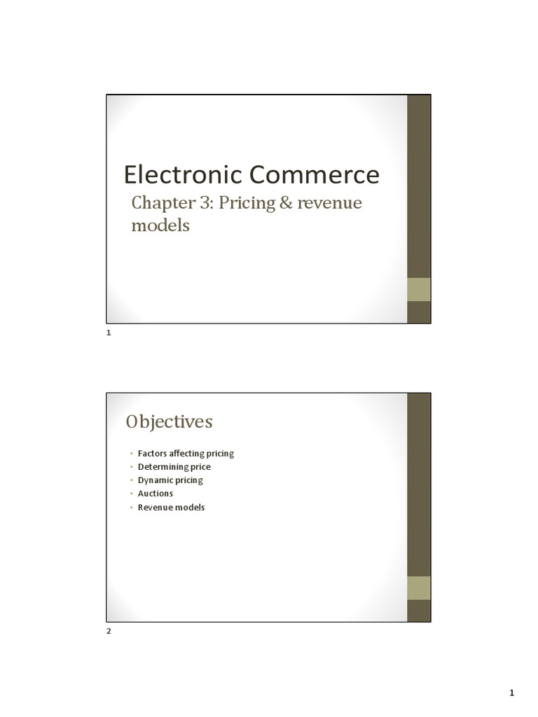 Electronic Commerce: Chapter 3: Pricing & Revenue Models | PDF | Auction | Price Discrimination