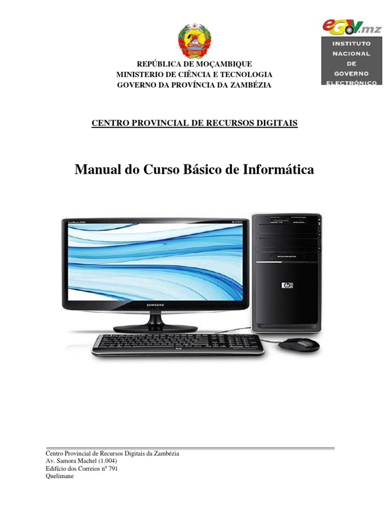 Manual de Curso de Informática Básica INAGE | PDF | PCs (computadores) | Sistema operacional