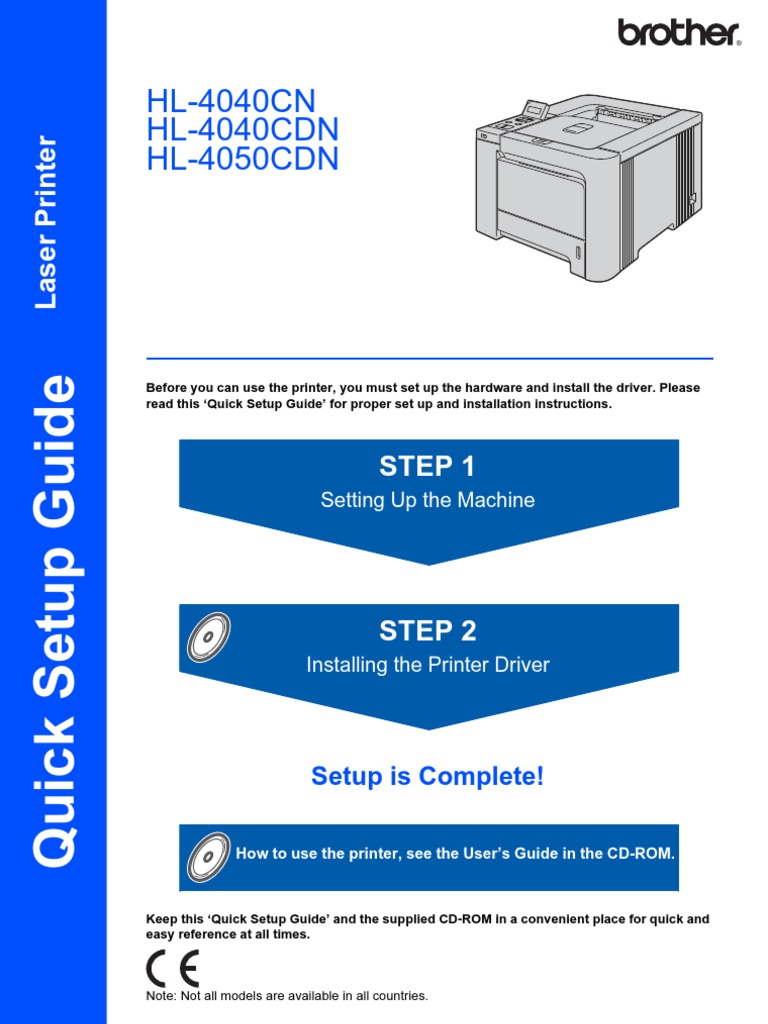 HL-4040CN HL-4040CDN HL-4050CDN: Step 1 | PDF | Microsoft Windows ...