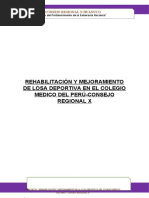 Modelo de Informe Tecnico de Losa Deportiva | PDF