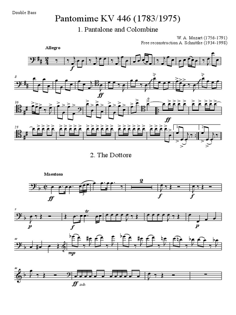 Contrabass | PDF | Musical Compositions | Musical Notation