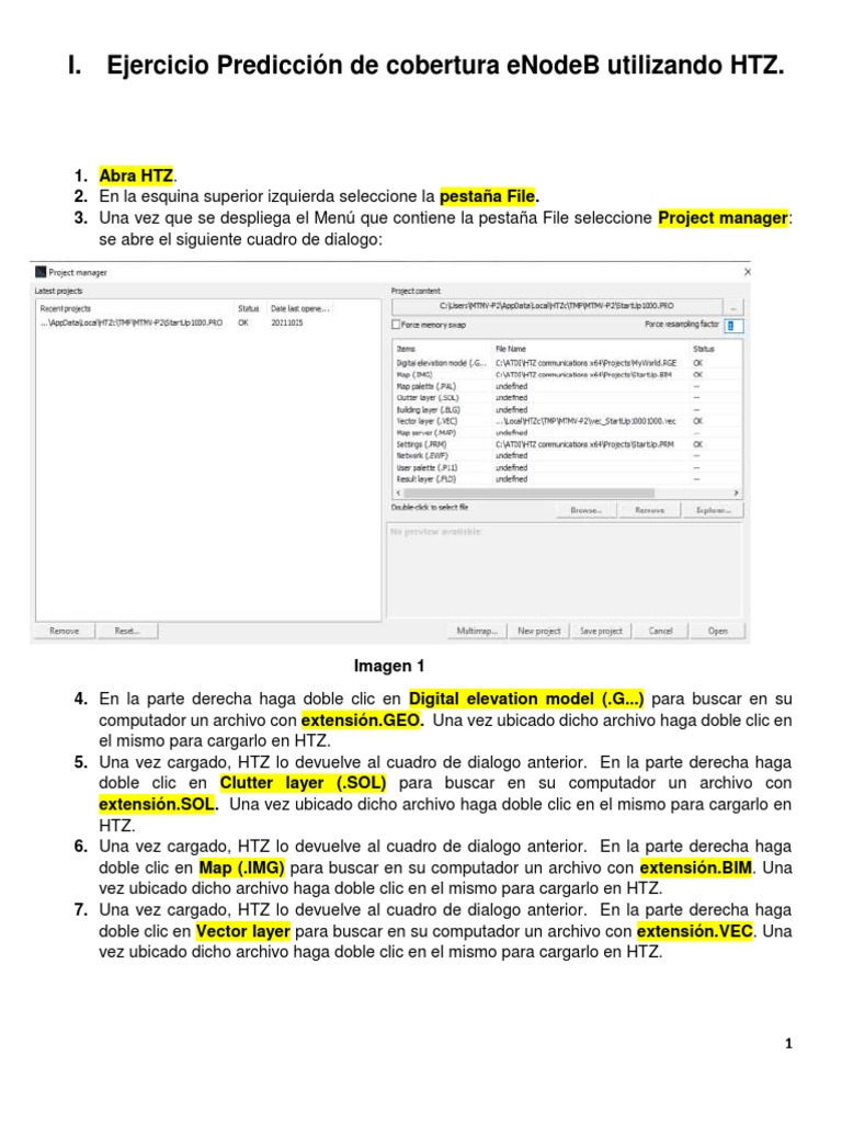 Ejercicio Predicción de Cobertura eNodeB Utilizando HTZ | PDF | Software
