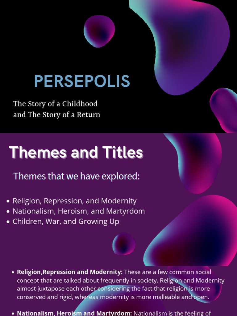 Persepolis: The Story of A Childhood and The Story of A Return | PDF ...