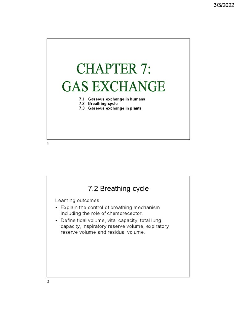 Breathing Cycle Part 2 Notes | PDF | Exhalation | Breathing