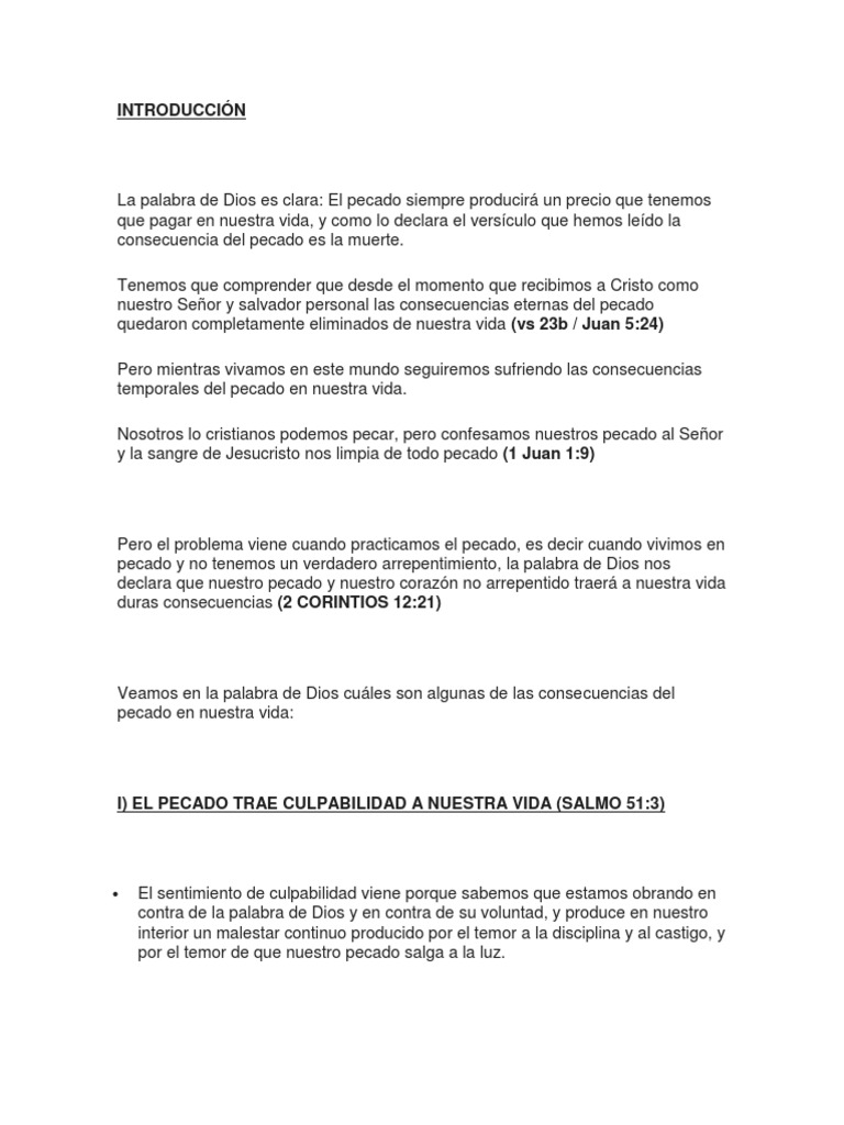 El Pecado | PDF | Pecado | Cristo (título)