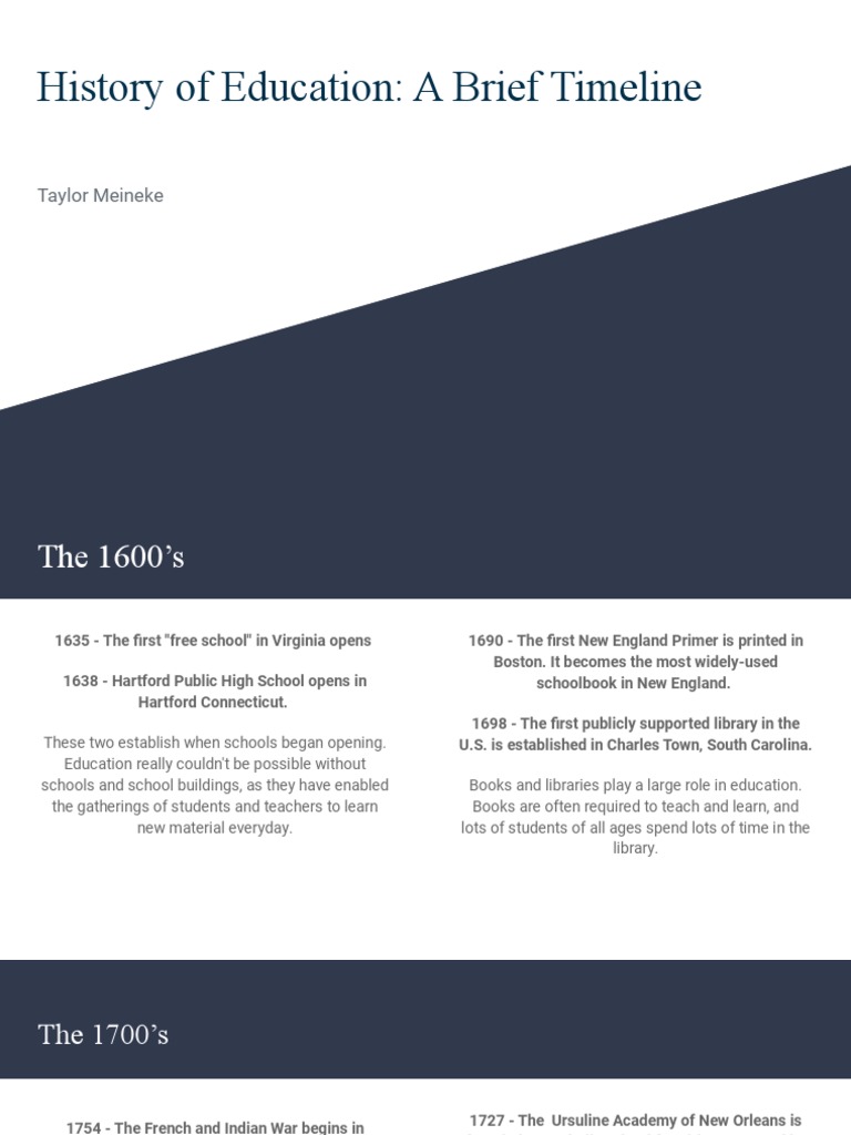 History of Education | PDF | The United States