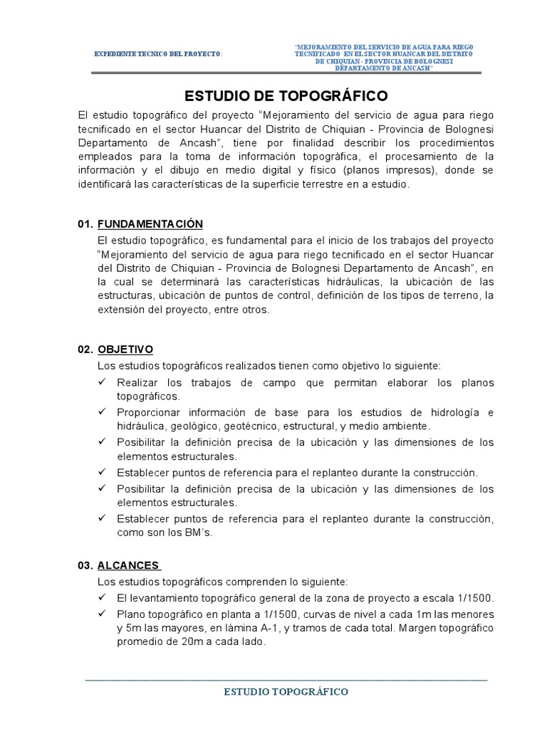 Estudio Topografico | PDF | Topografía | Ciencias de la Tierra