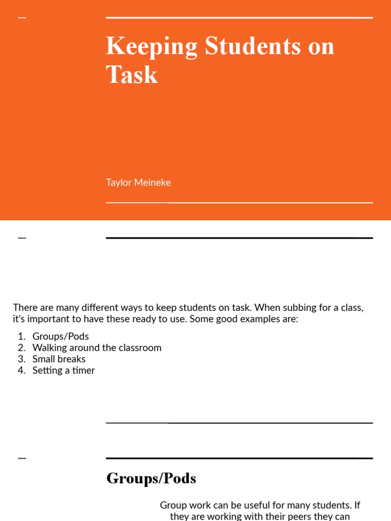 Keeping Students On Task | PDF | Classroom | Learning
