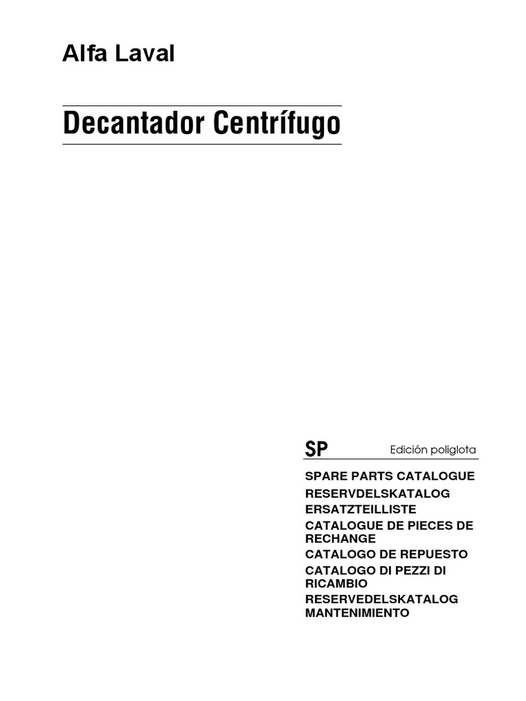 Aldec G2 70 Partes - Centrífuga de ALFA LAVAL | PDF | Decibel | Sonido